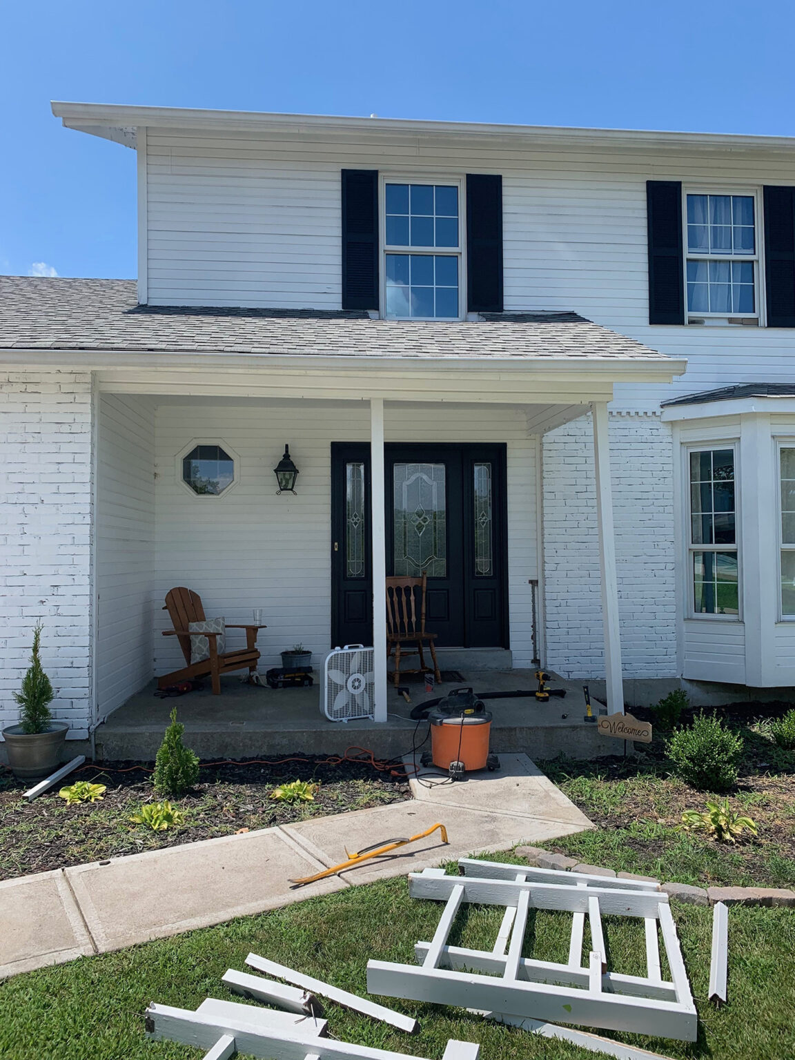 DIY Wood Porch Columns (Stain Color) - Full Hearted Home