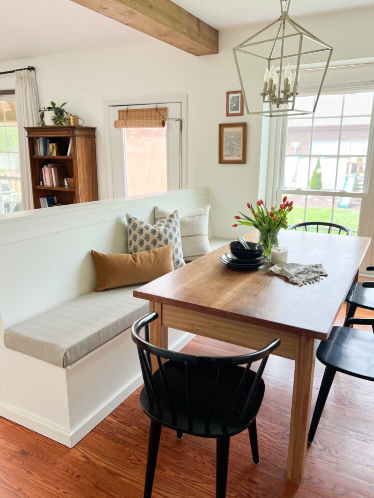 How to Make a No Sew DIY Bench Seat Cushion (Easy!) - Full Hearted Home